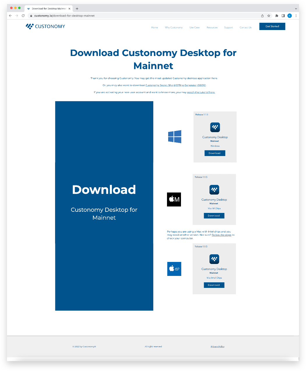 Installation of the Custonomy Custody Platform Desktop application – Custonomy